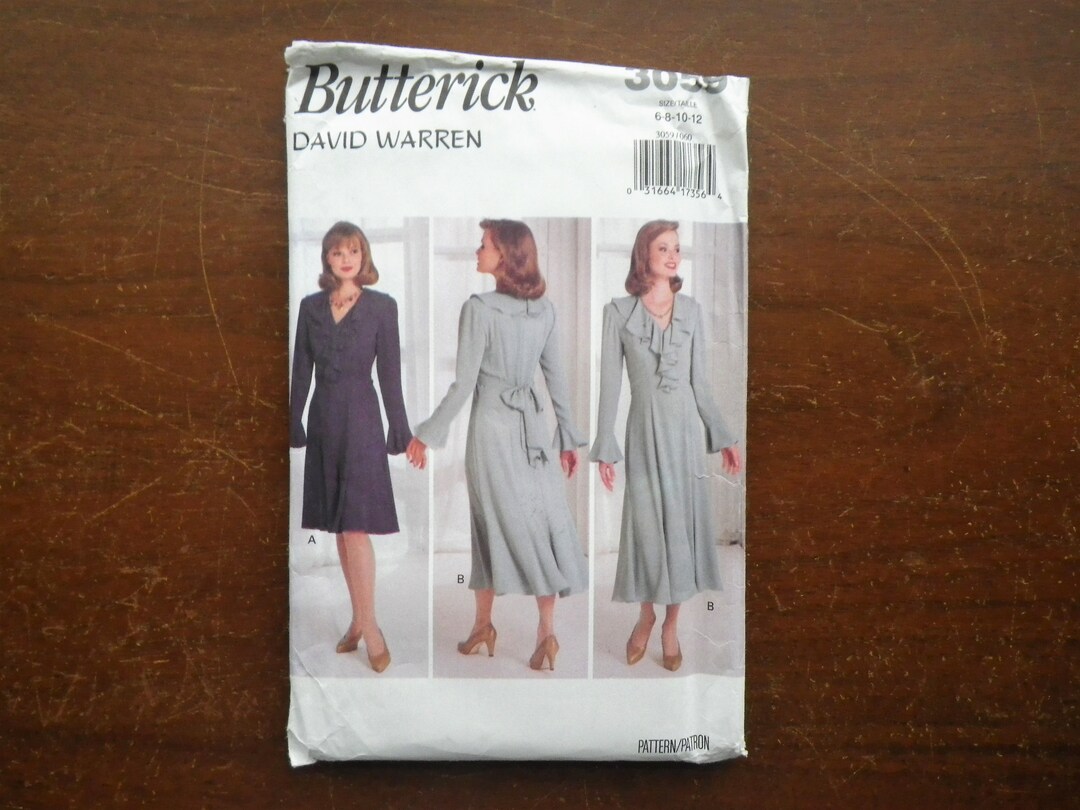 Misses Dress Butterick Pattern 3059 Size 6 8 10 12 David Warren ...