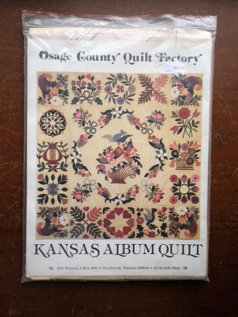 KANSAS ALBUM Quilt Pattern Osage County Quilt Factory C. 1987 - Etsy