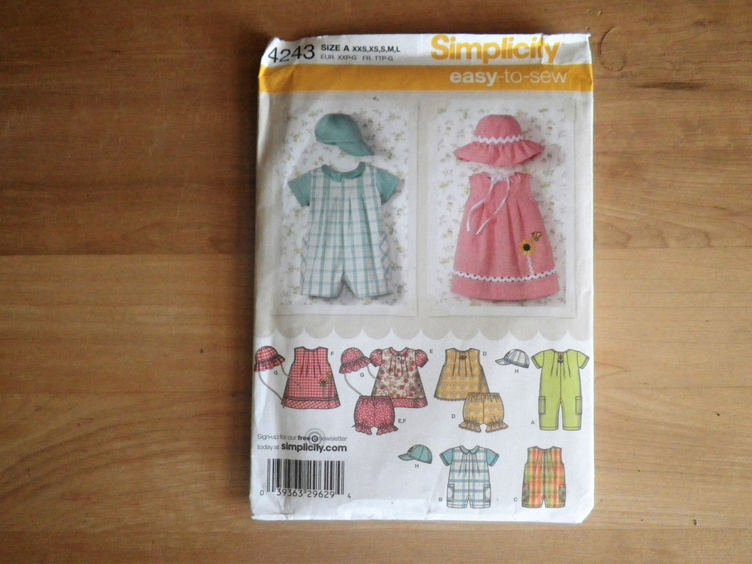 Simplicity Babies Clothes Pattern 4243 UNCUT Size A XXS-L - Etsy