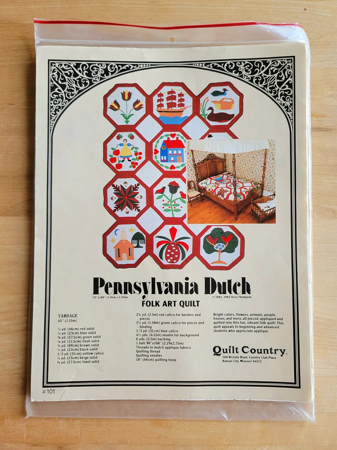Folk Art Quilt Pattern Pennsylvania Dutch by Quilt Country C. 1982 ...
