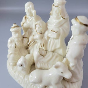 Porcelain Nativity Figurine Ivory With Gold Accents Vintage 1980's ...