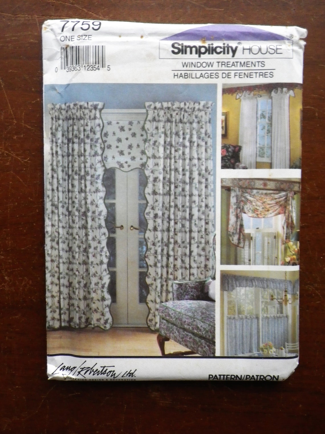 Simplicity House Pattern 7759 Window Treatments C. 1992 - Etsy