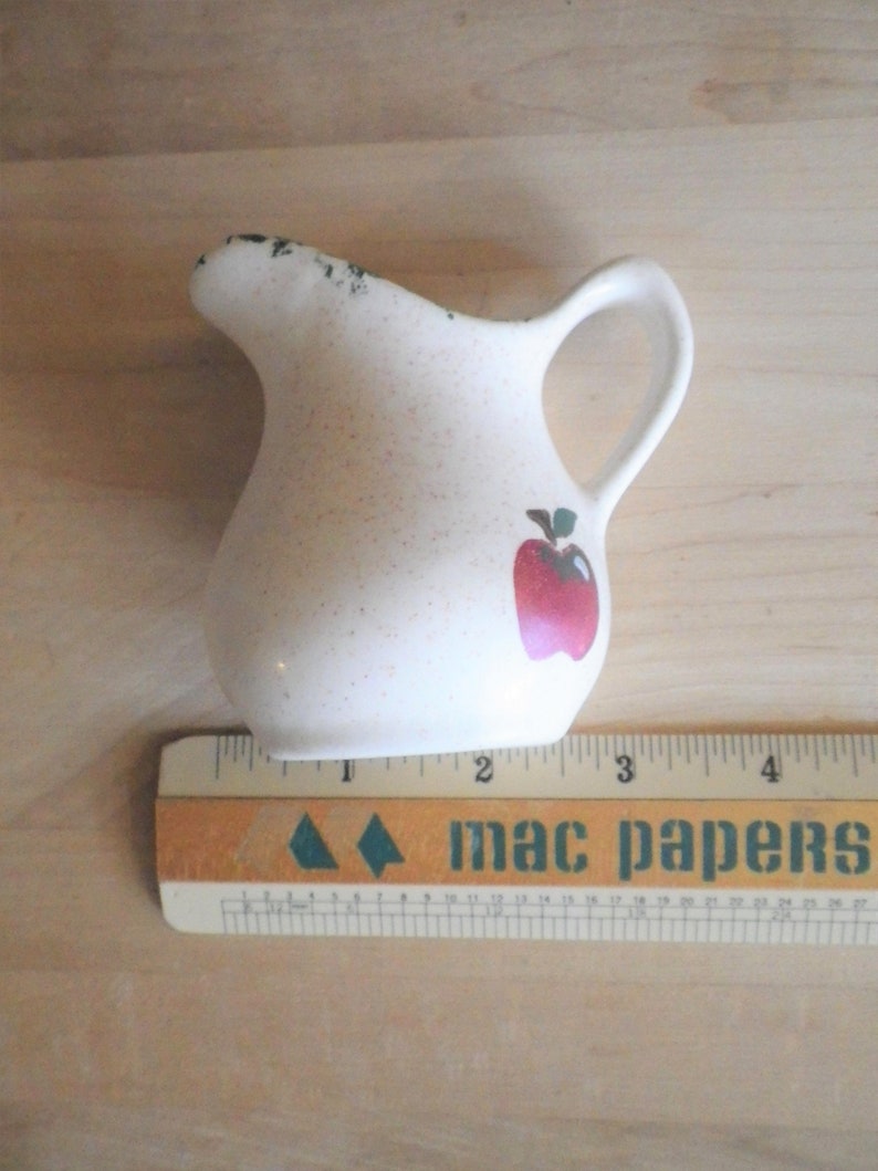 Vintage Mini Pitcher Rainbow Country Pottery Works Apple Motif | Etsy