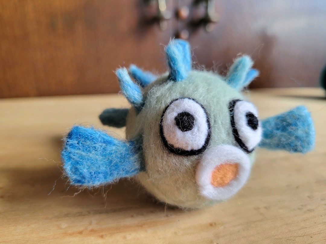 Needle Felted PUFFER FISH Ready to Ship - Etsy