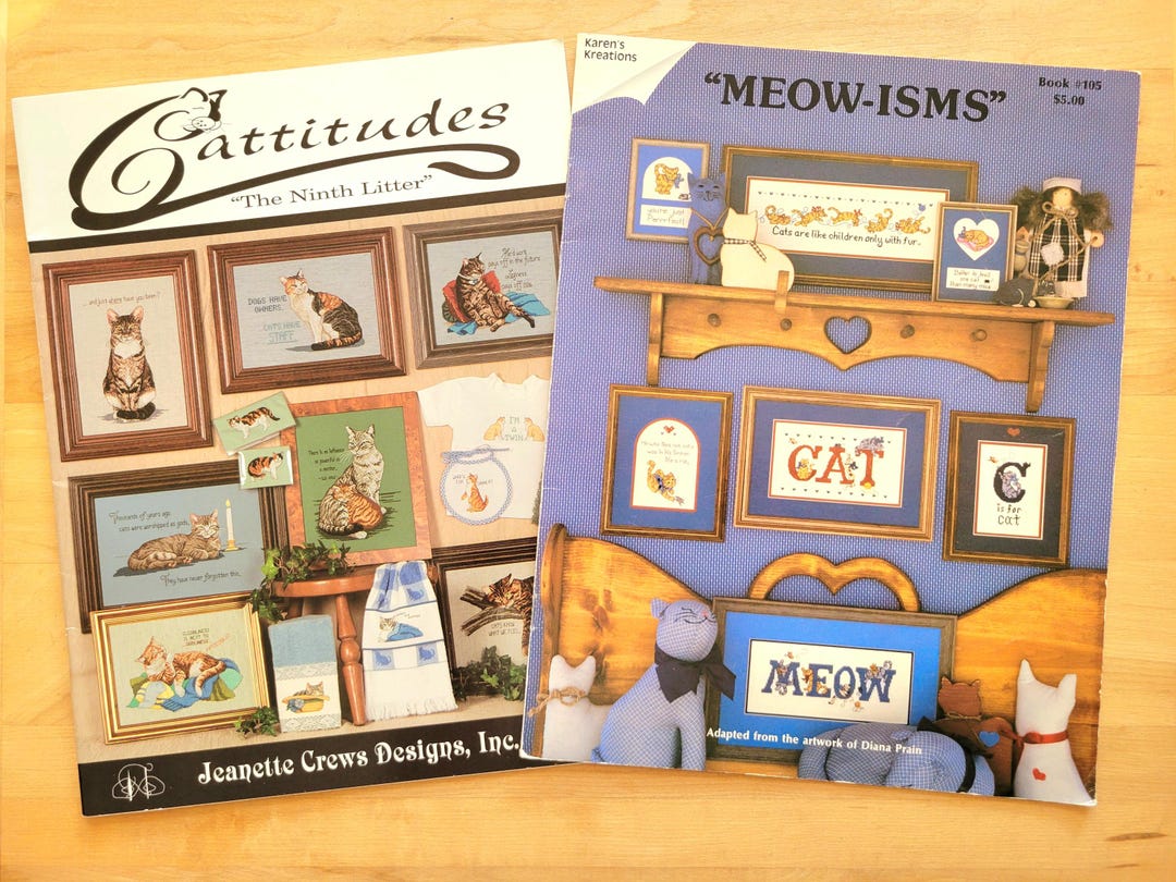 Cat Cross Stitch Pattern Leaflet - CHOOSE ONE: Cattitudes the Ninth ...