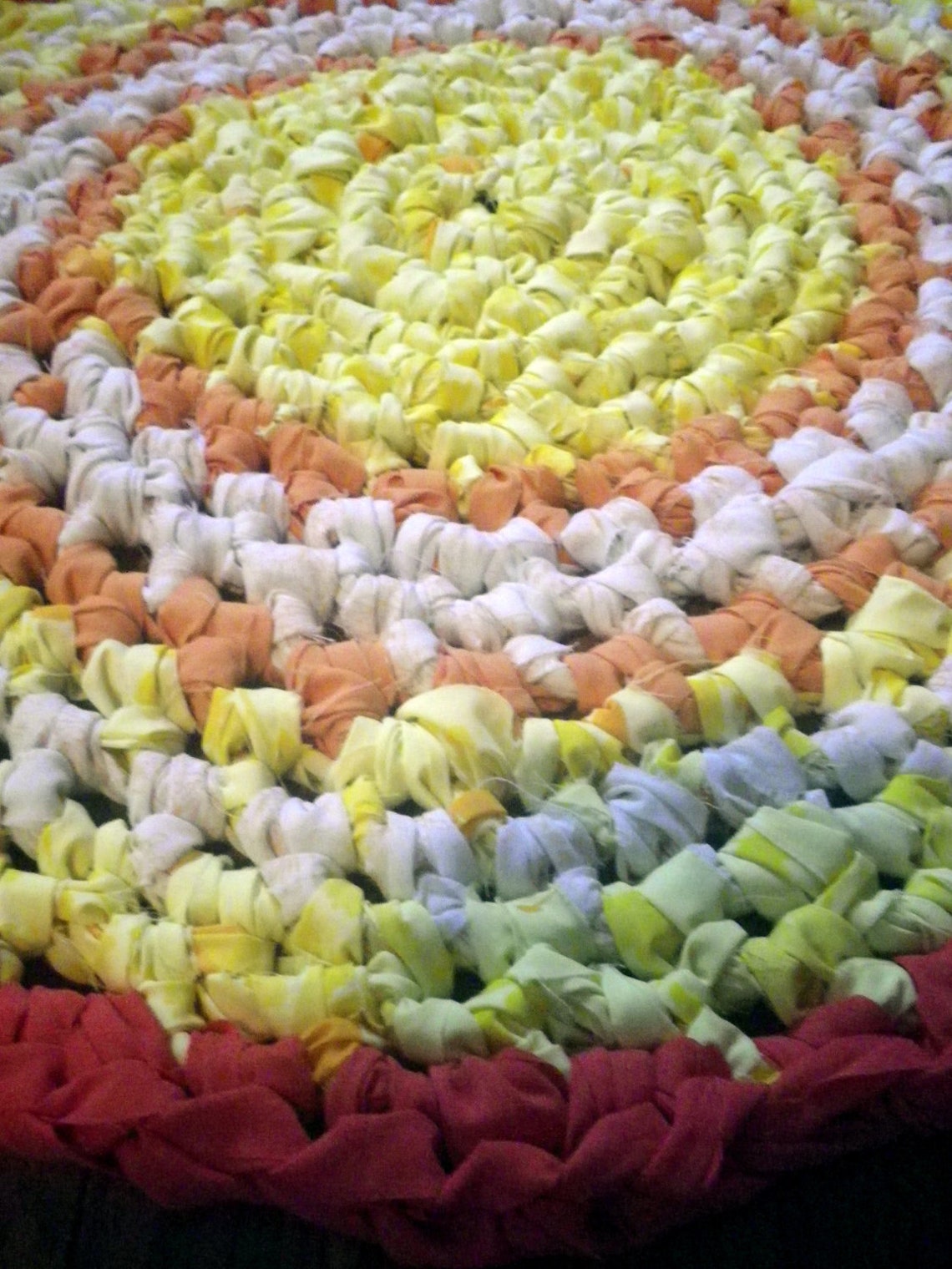 Artisan Crochet Rag Rug Day Lily Cottage Shabby Chic Eco - Etsy