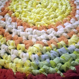 Artisan Crochet Rag Rug Day Lily Cottage Shabby Chic Eco ...