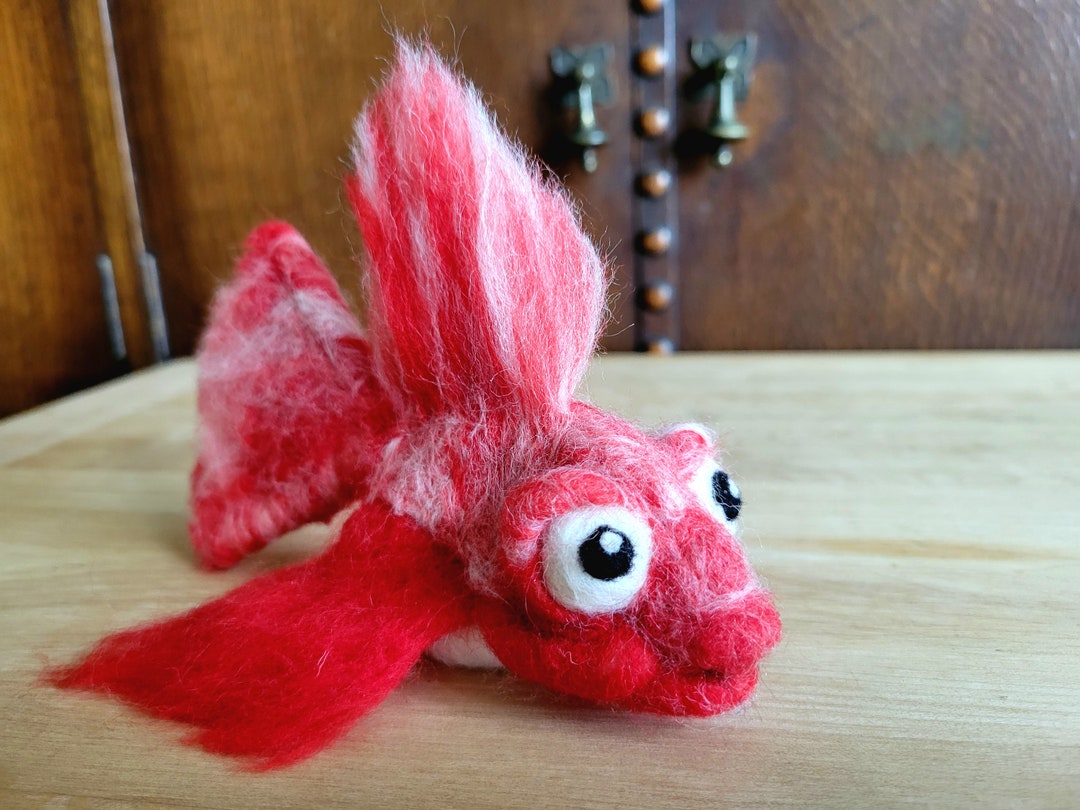 Needle Felted Scarlet the Fancy Fish - Friendly and Likes Walks on the ...