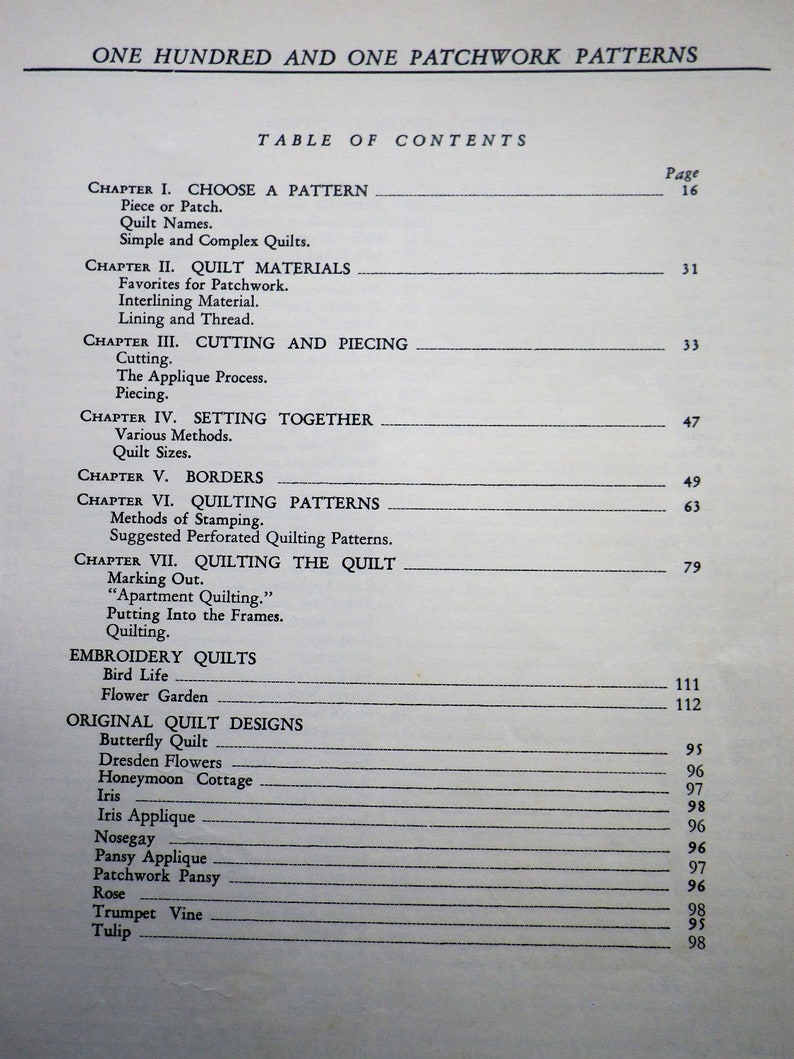 101 Patchwork Patterns Quilt Pattern Book Vintage C. 1962 Ruby | Etsy