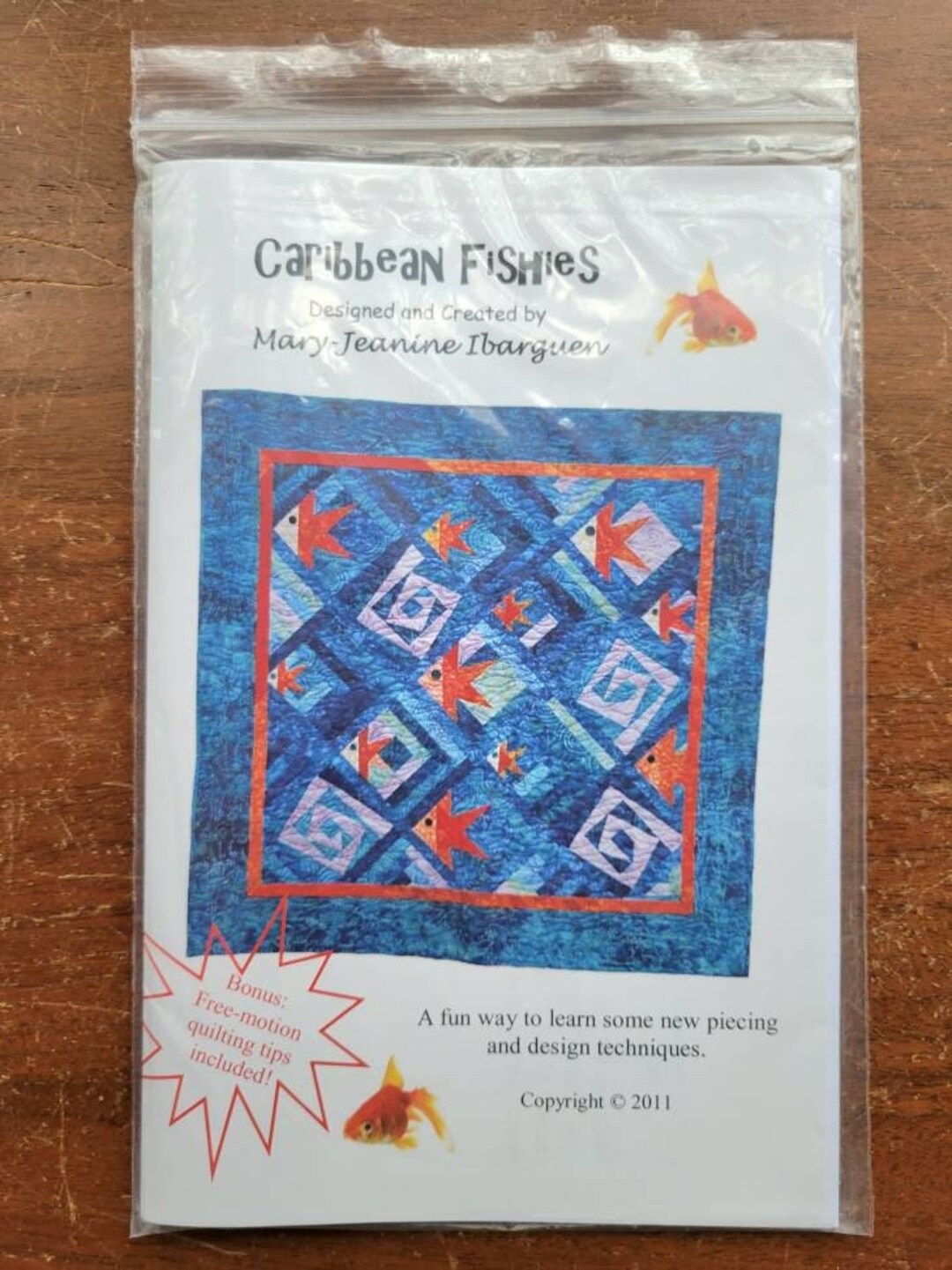 Quilt Pattern CARIBBEAN FISHIES by Mary-jeanine Ibarguen Size 44x44 ...