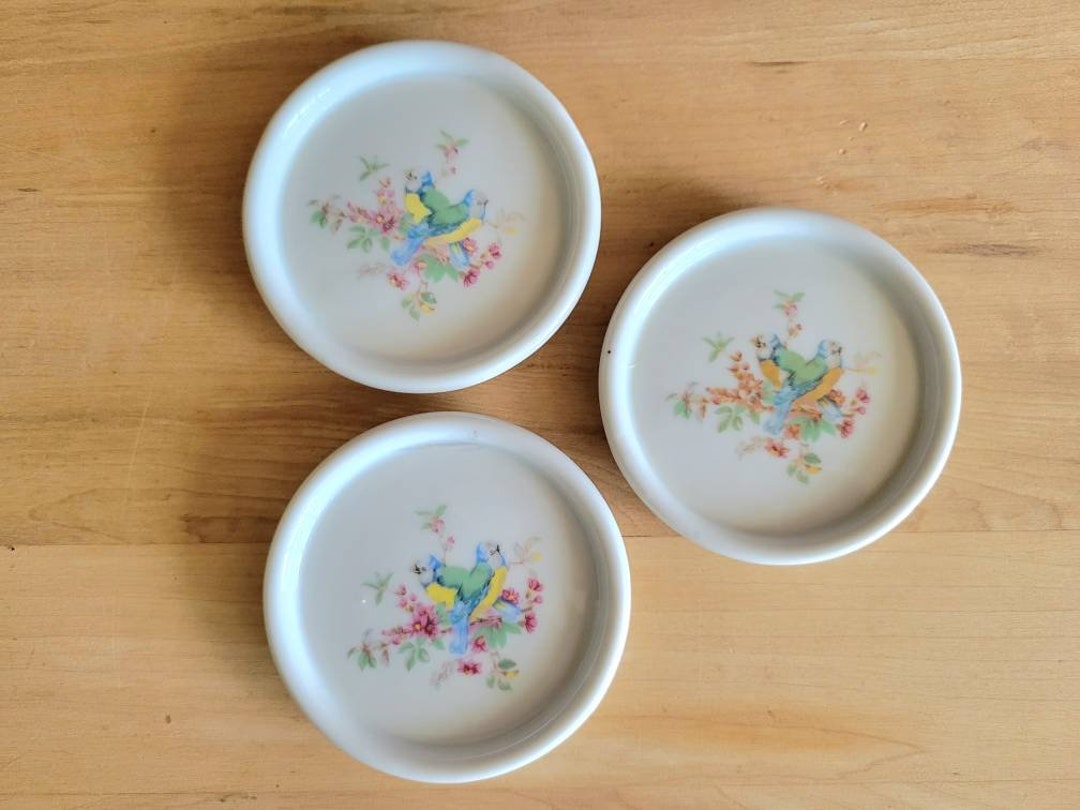 Set of 3 Butter Pat Dishes Vintage Birds & Flowers Fine China - Etsy