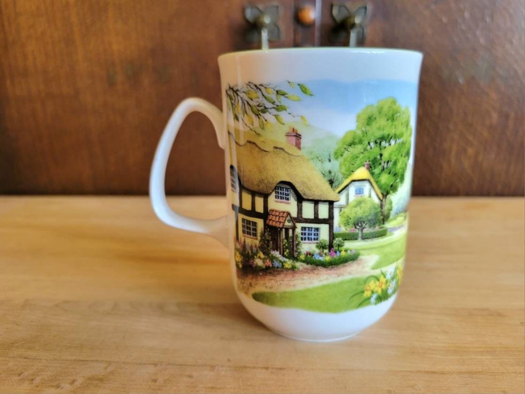 Rose of England Mug English Cottages Pattern Fine Bone China 4 Inch ...