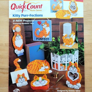 Plastic Canvas Cats Pattern Booklet - CHOOSE ONE - Kitty Capers - or - Sold Out!! Kitty Purr ...