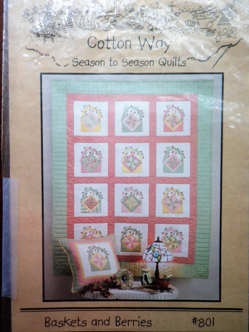Quilt Pattern Kit BASKETS and BERRIES by Cotton Way Finished - Etsy