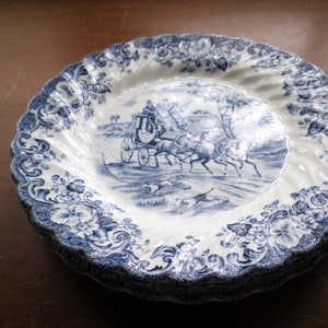 Chippy Set of 3 Bread Plates Johnson Brothers COACHING SCENES Blue ...