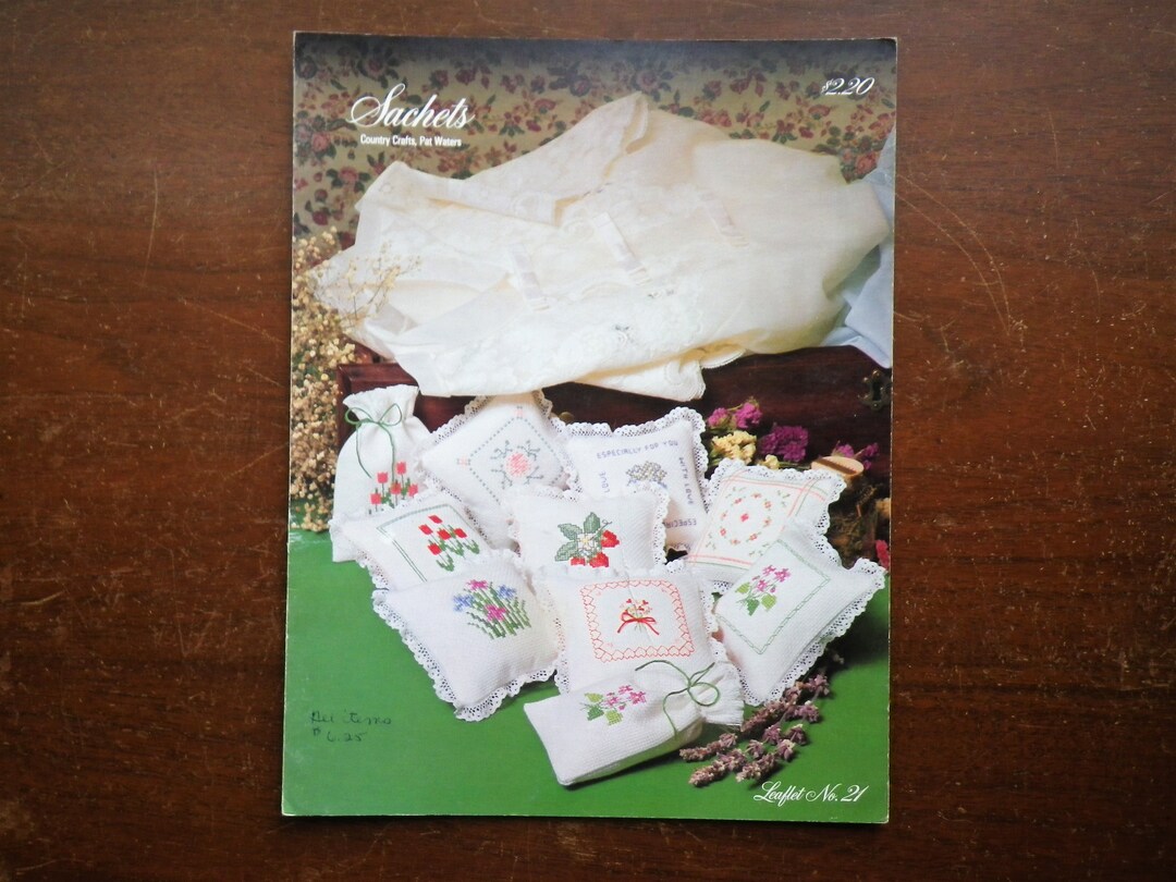 SACHETS Cross Stitch Pattern Leaflet 21 by Pat Waters Flowers - Etsy