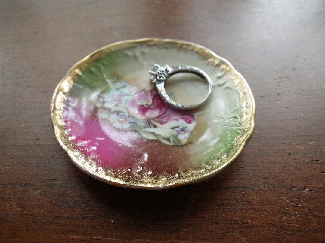 Set of 4 Shabby Floral Butter Pats Vintage French Limoges Hand Painted ...