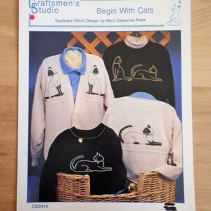 Craftsman Studios BEGIN With CATS Duplicate Stitch Design Needlework ...