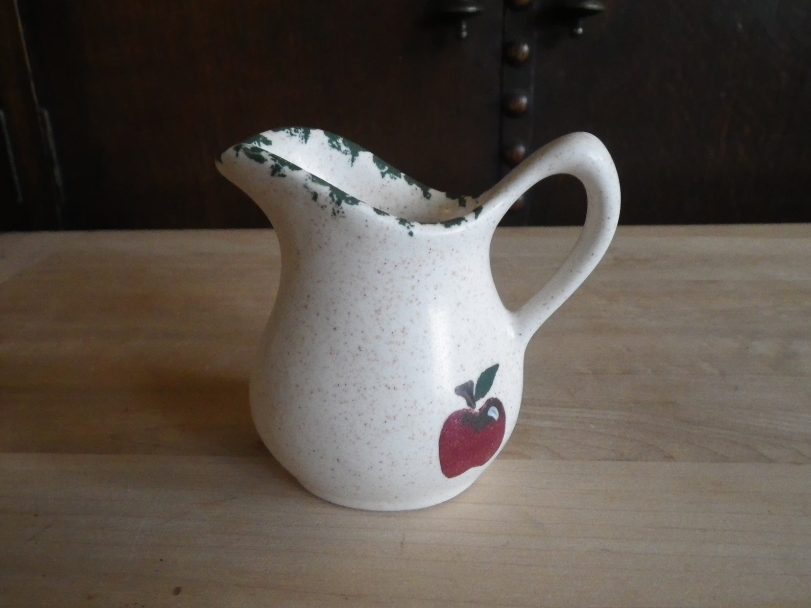 Vintage Mini Pitcher Rainbow Country Pottery Works Apple Motif | Etsy