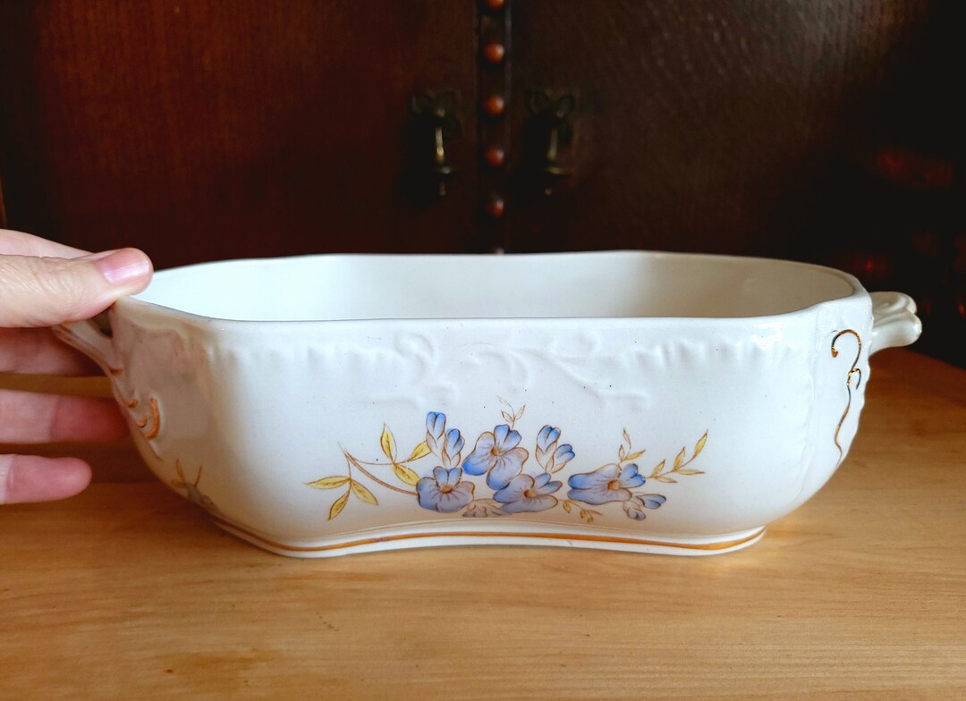 Vintage 11" Handled Serving Bowl Dish by Thomas Hughes & Son - Embossed ...