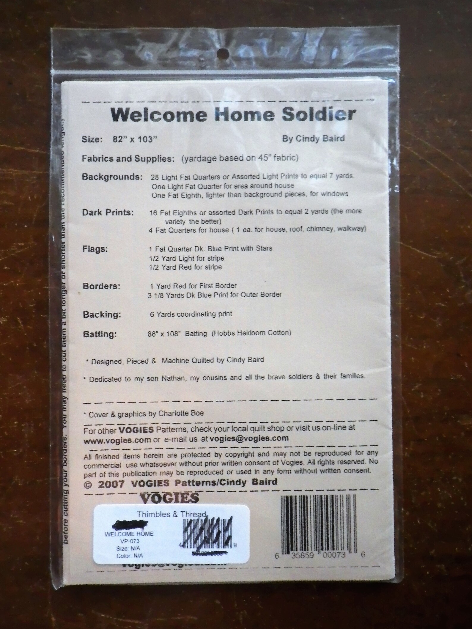 Welcome Home Soldier Quilt Pattern From Vogies 82x103 C - Etsy