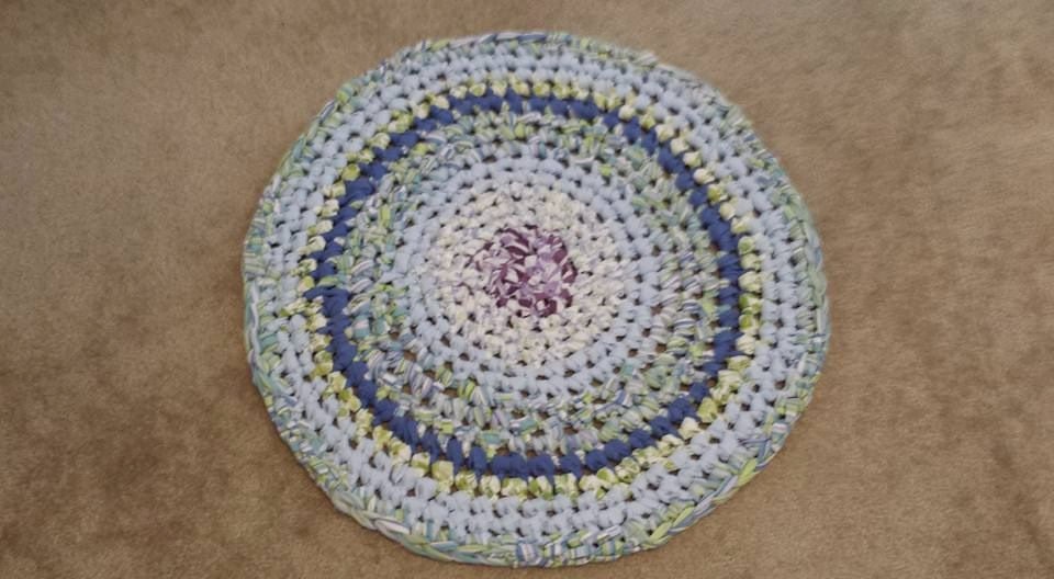 Artisan Crochet Rag Rug Cottage Shabby Chic Yipes Stripes | Etsy