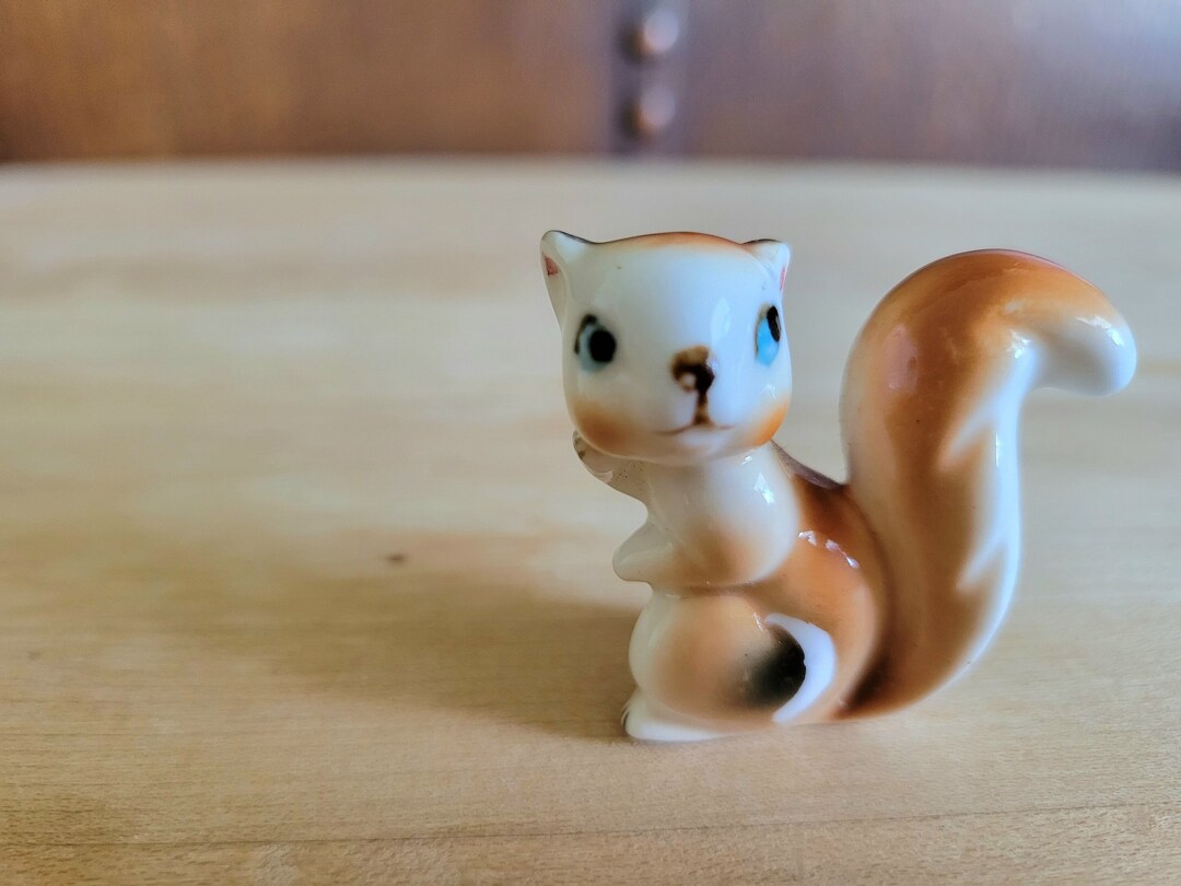 Squirrel Miniature Figurine Bone China 1-1/2 H and - Etsy