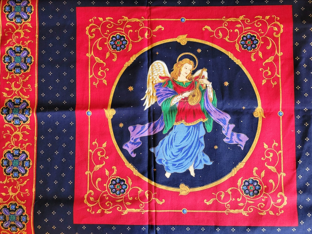 Musical ANGELS Fabric Crafting Panel 72x44 Inch 4 Angels With ...