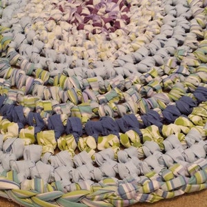 Artisan Crochet Rag Rug Cottage Shabby Chic Yipes Stripes - Etsy