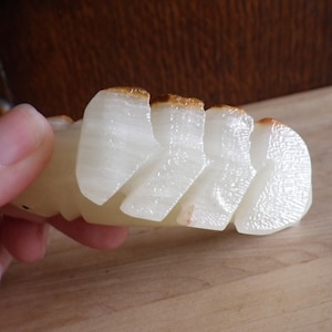 Natural Stone Fish Carving Stylized Pen or Taper Candle Holder - Etsy