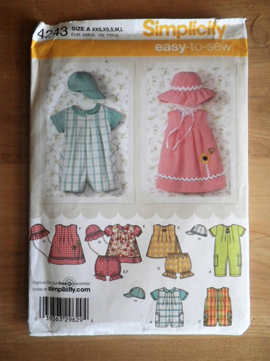 Simplicity Babies Clothes Pattern 4243 UNCUT Size A XXS-L - Etsy
