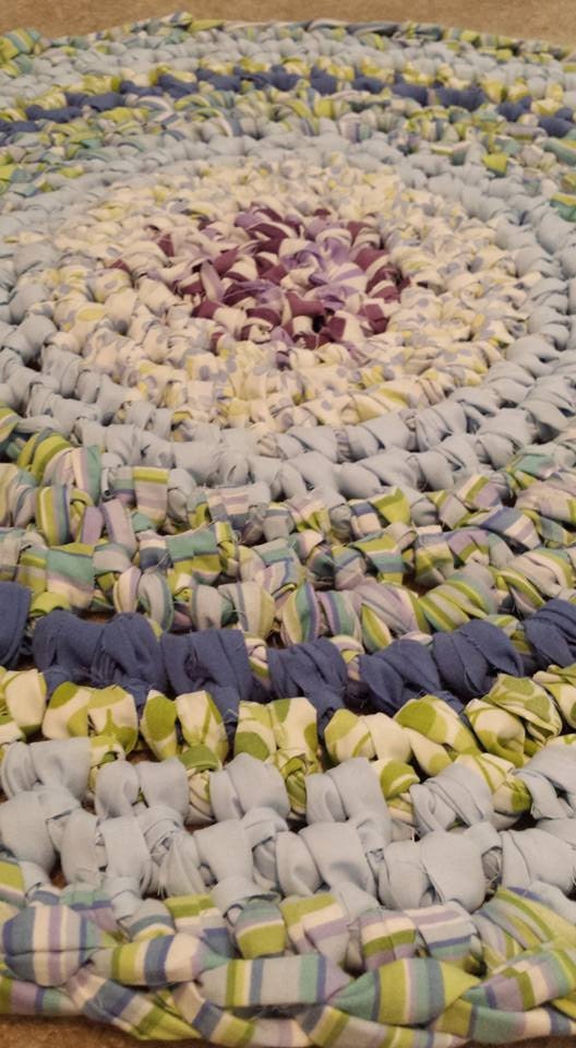 Artisan Crochet Rag Rug Cottage Shabby Chic Yipes Stripes | Etsy