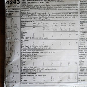 Simplicity Babies Clothes Pattern 4243 UNCUT Size A XXS-L - Etsy