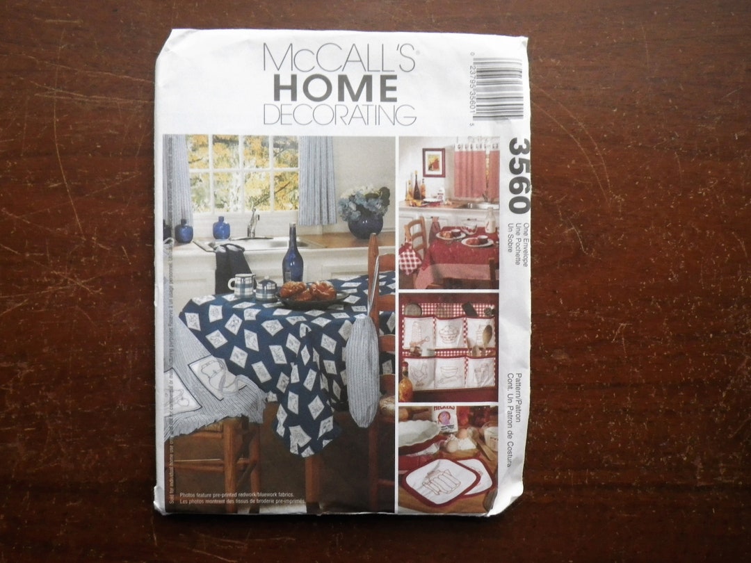 Mccall's Home Decorating 3560 Kitchen Accessories Sewing Pattern ...