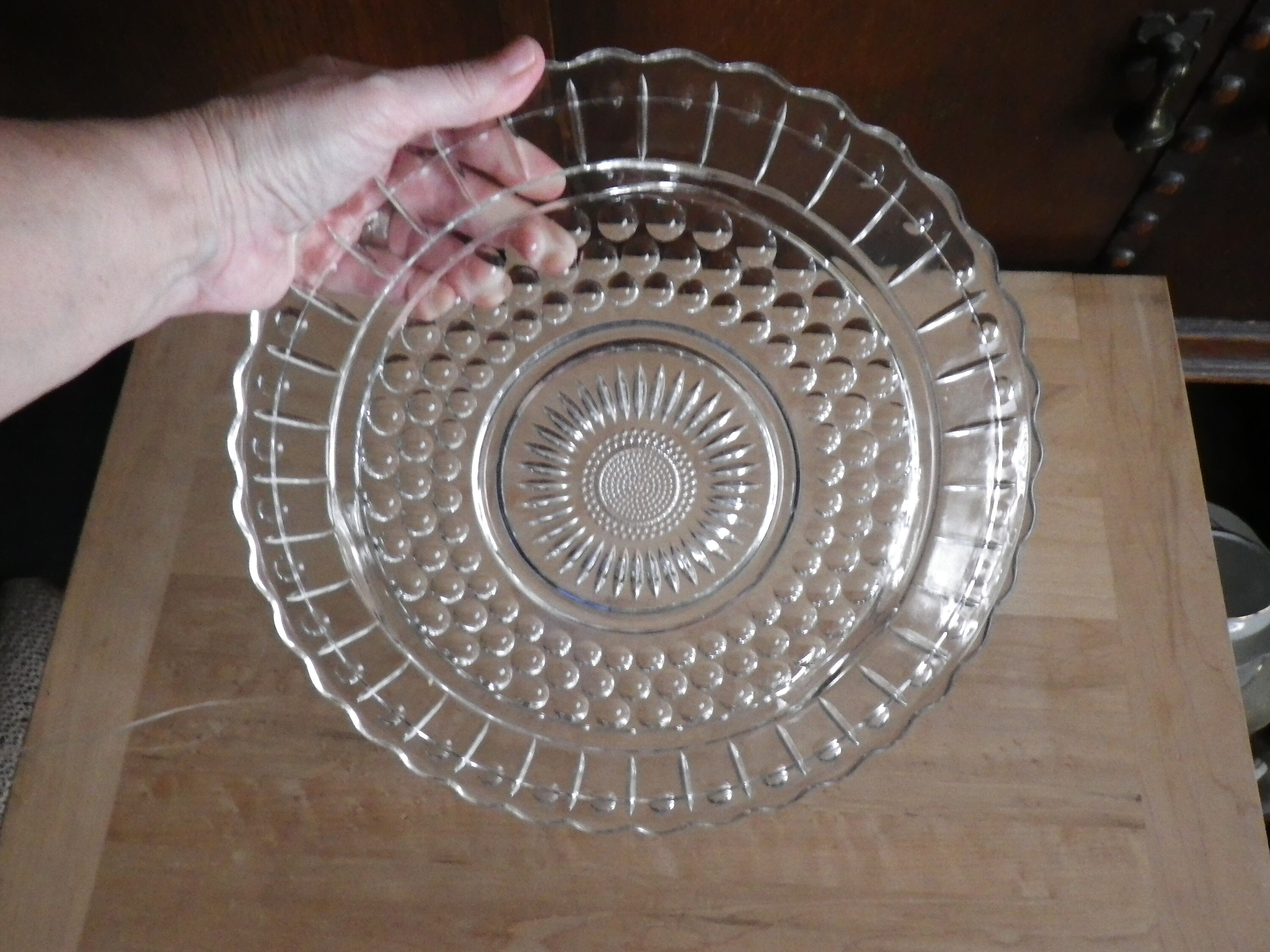 Footed Cake Plate Vintage Glass Kitchen Round Serving Dish | Etsy