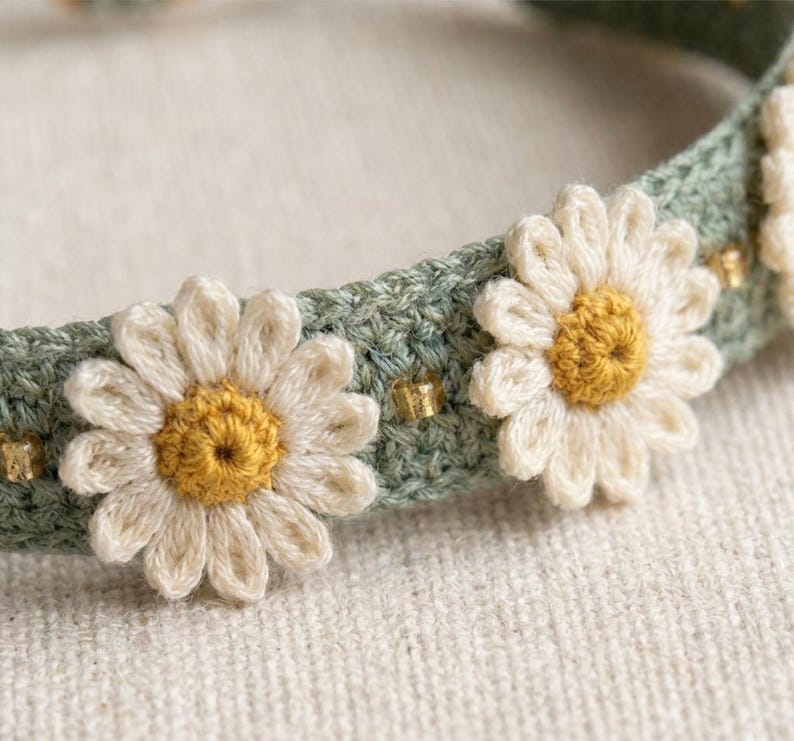Crochet Daisy Bracelet Pattern – Boho Friendship Jewelry (PDF Download ...