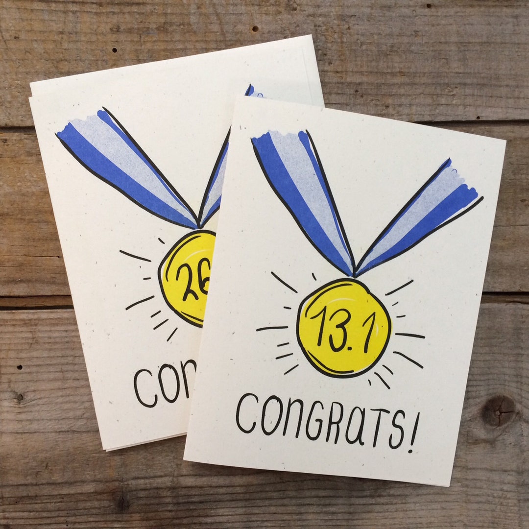 C-0812 Congratulations on Running Your Marathon Greeting Card - Etsy