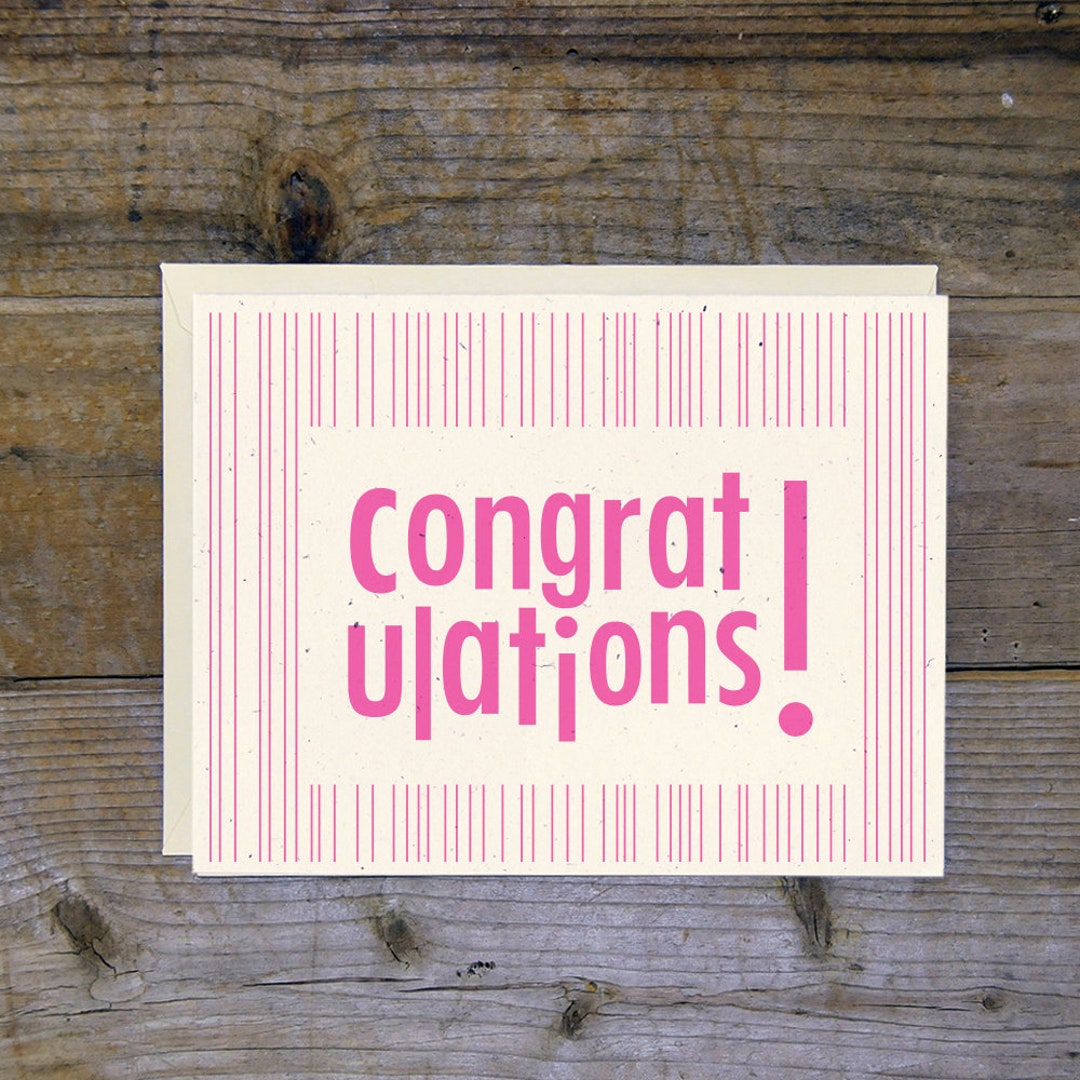 C-0507 Congratulations Card pink - Etsy