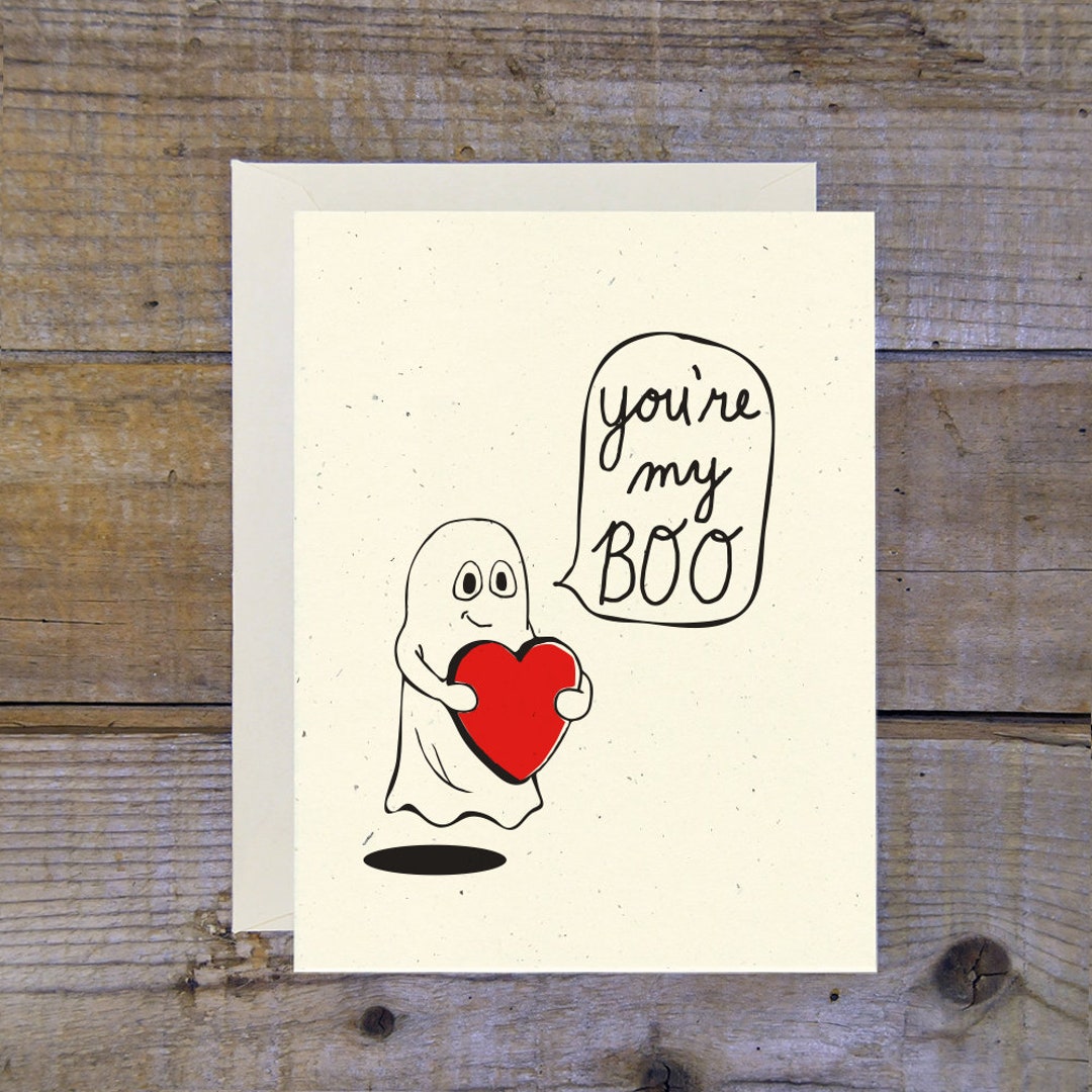 C-0807 C-0808 You're My Boo Ghost Card (red or Pink) - Etsy