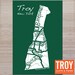 A Map of Troy New York Art Print (poster in Red Blue Green Black) - Etsy