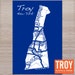 A Map of Troy New York Art Print (poster in Red Blue Green Black) - Etsy