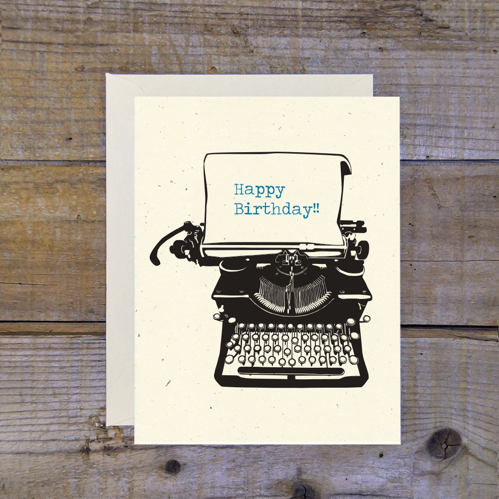 C-0410 Birthday Typewriter Card - Etsy