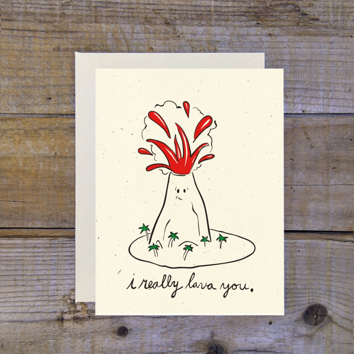 C-1007 I Really Lava You Volcano Card - Etsy