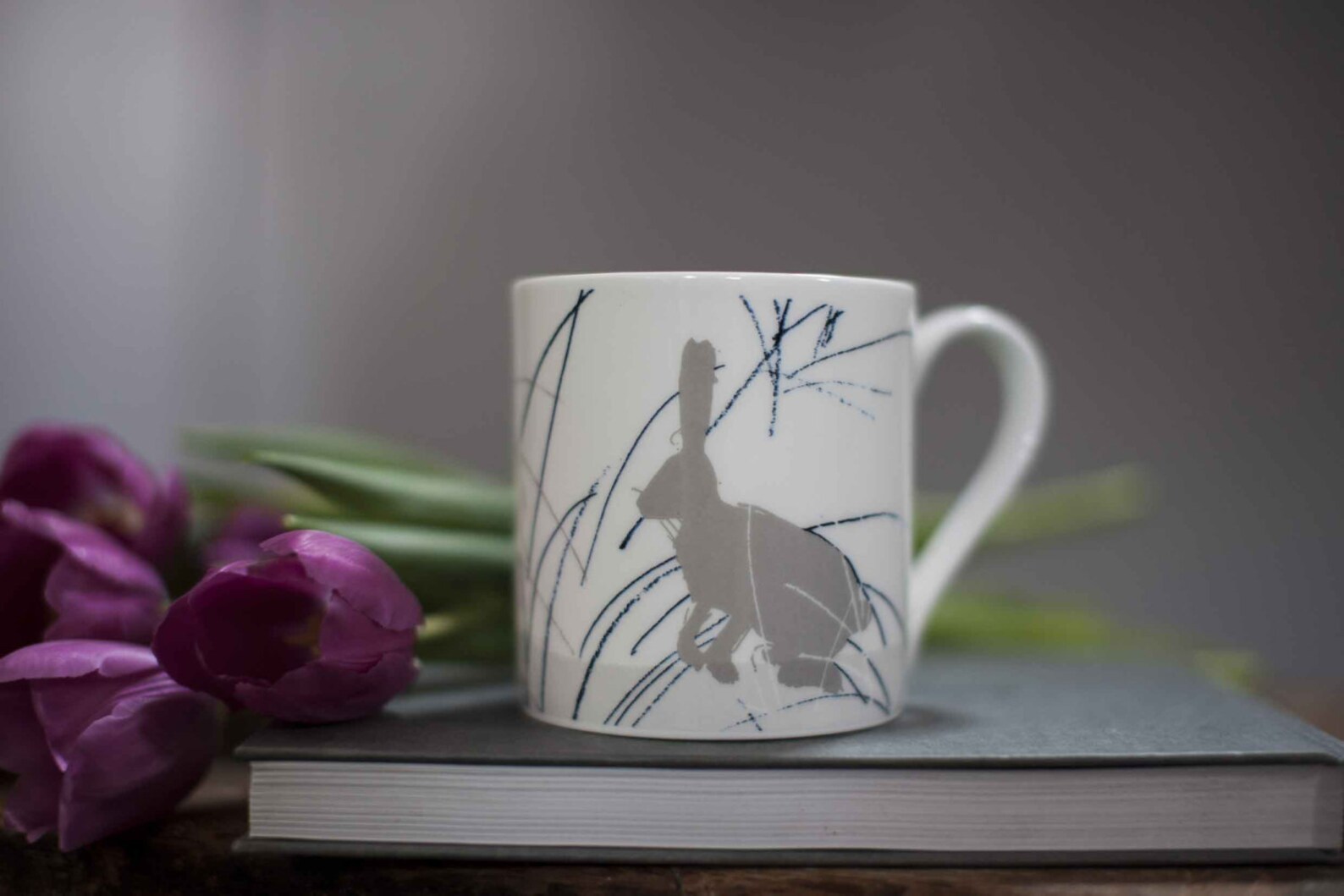Hare Mug Fine Bone China Turquoise Blue and Gray - Etsy