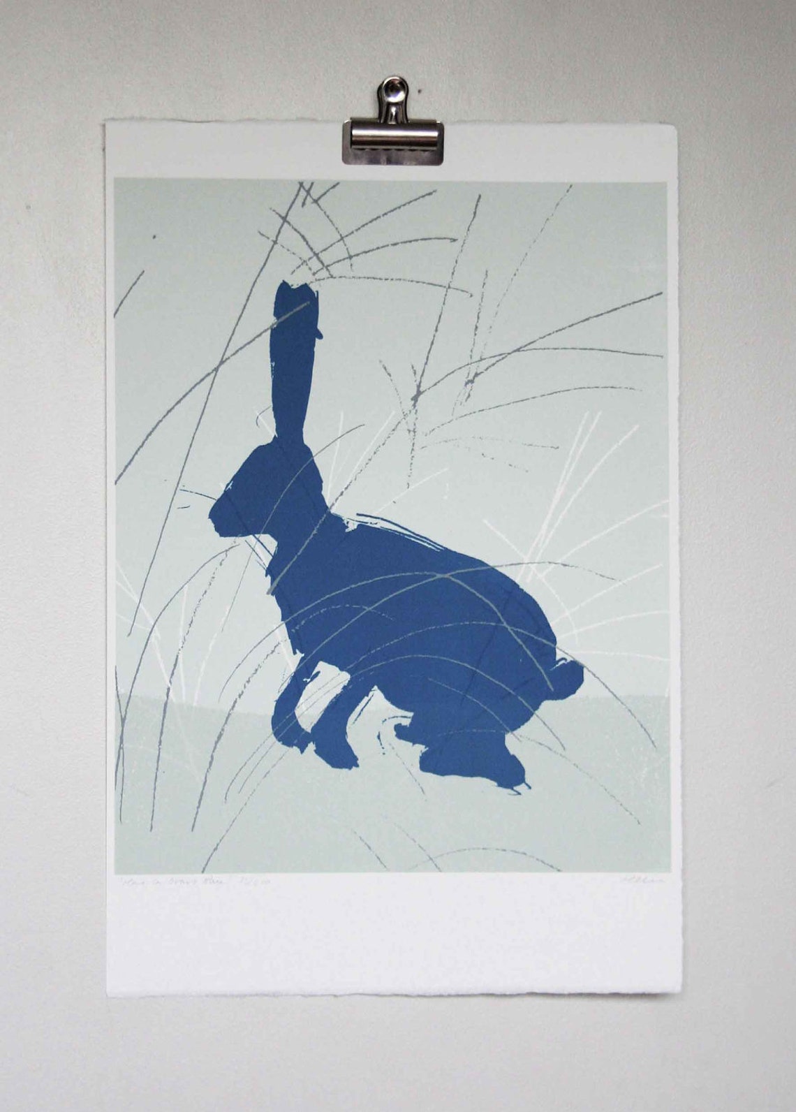 Turquoise Blue Hare Limited Edition Original Screen Print - Etsy