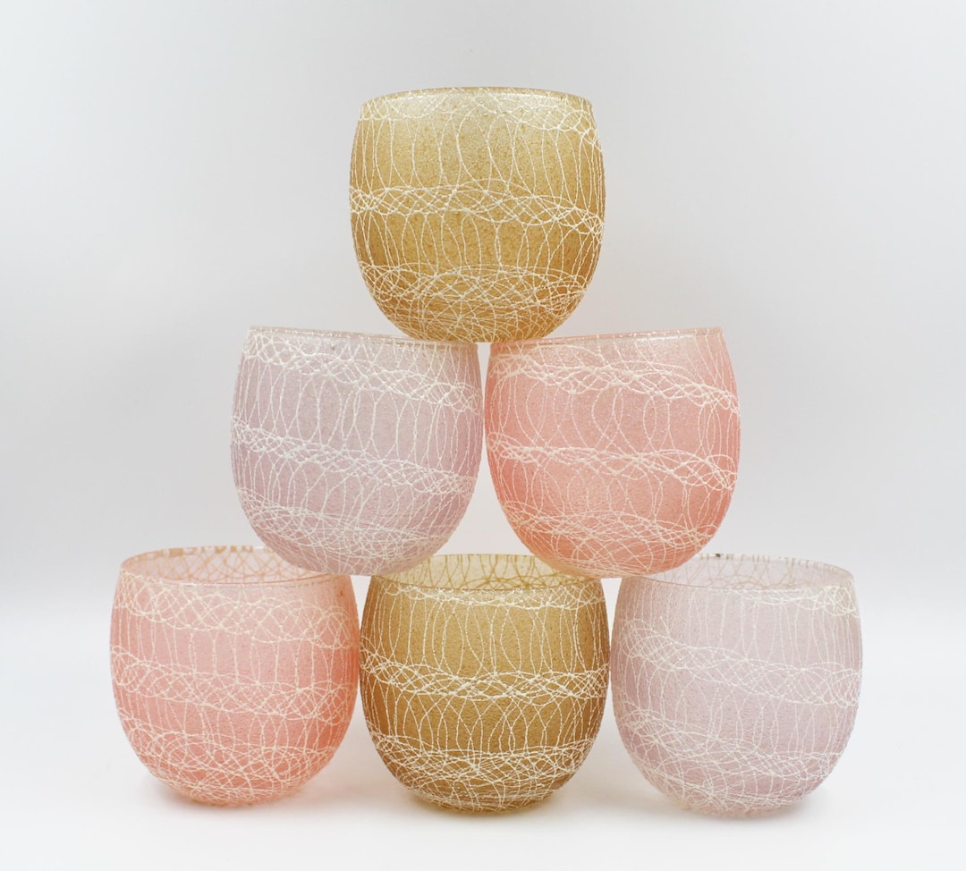 Color Craft MCM Roly Poly Spaghetti String Tumblers Set of 6 - Etsy