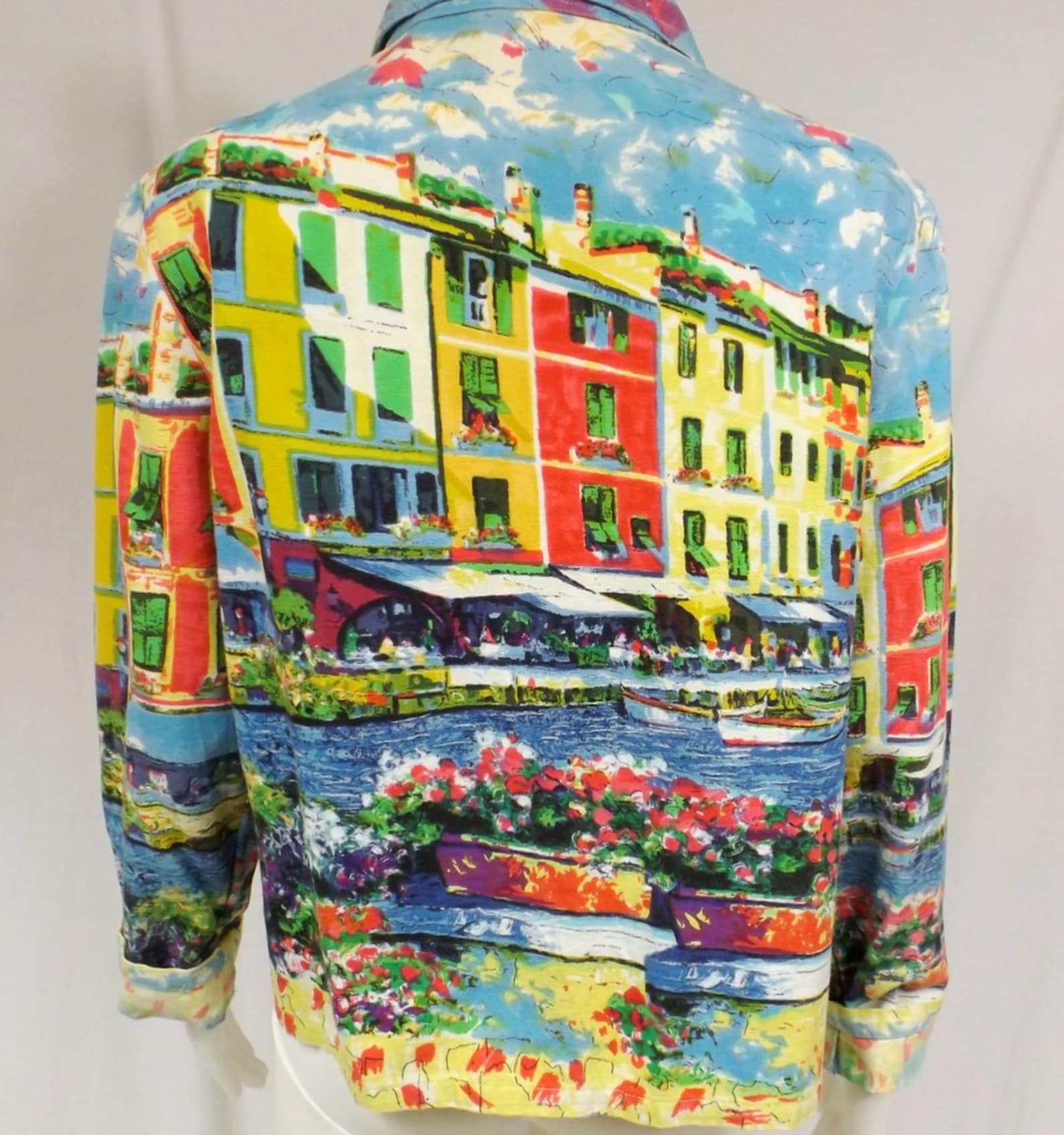 Venice Italy 100% Cotton Jacket W/ Waterfront Scene US Size | Etsy