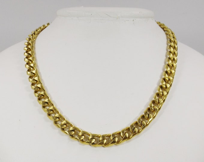 16 8mm Gold Tone Curb Chain Necklace - Etsy