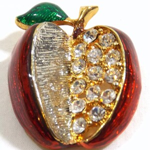 Apple Brooch and Clip on Earring Set - Etsy