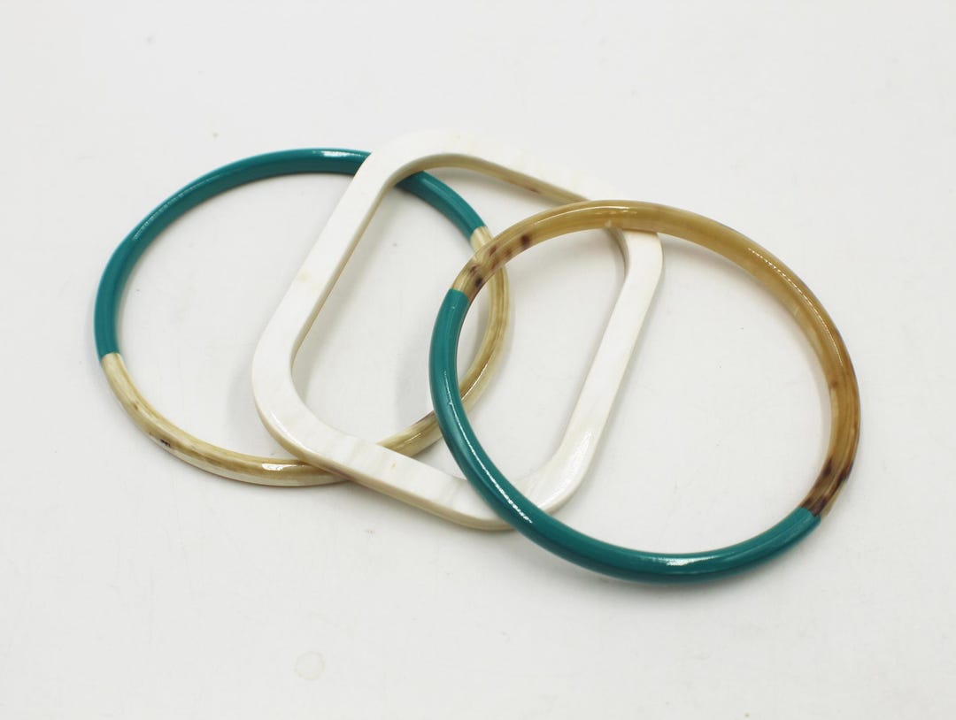 Teal, Tortoise, and Mother of Pearl Bangles - Etsy